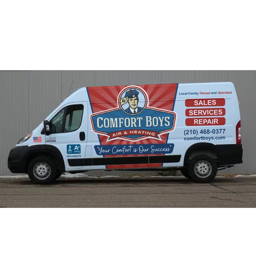 Designs | Comfort Boys Service Company New Retro Van Wrap Design | Car ...