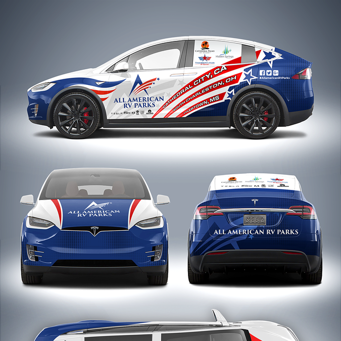 Colorful EV/Green Tesla Model X Wrap (template included) | Car, truck ...