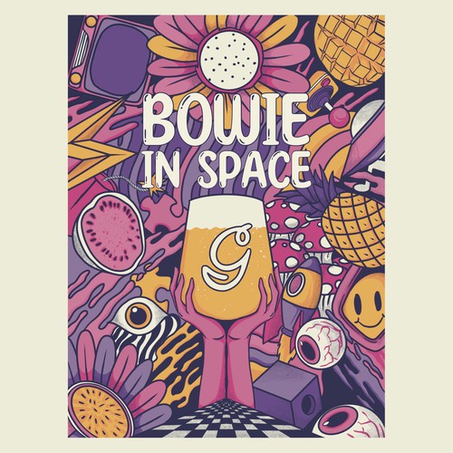 Designs | Bowie in Space Beer Poster Design | Illustration or graphics ...