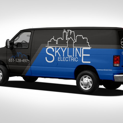 Create a cool simple eye catching fleet of vehicles for an electrical ...