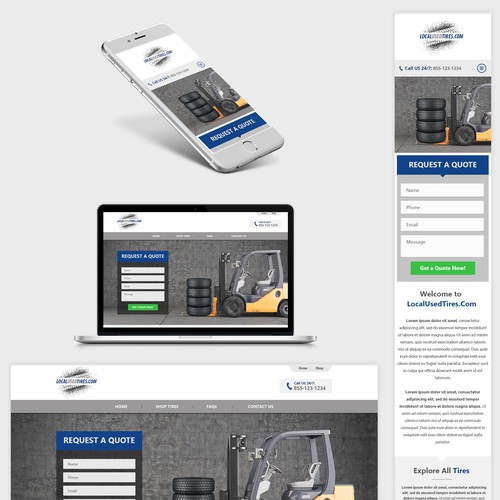 Used Tire Website | Landing page design contest