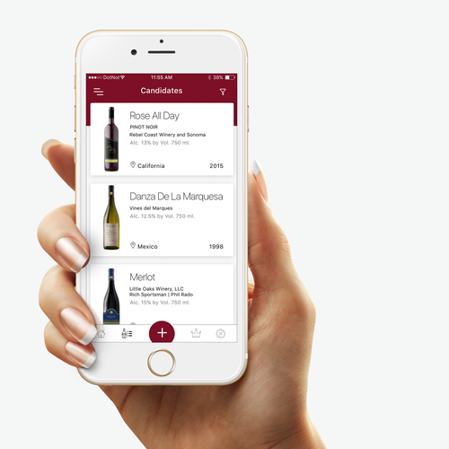 App UI and logo design for Wine app | App design contest