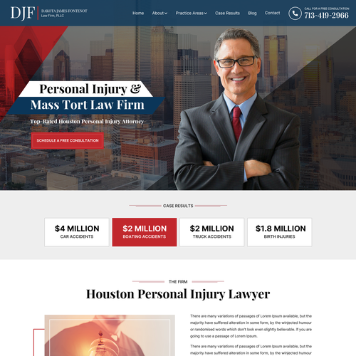 Designs | Houston Personal Injury Attorney | Web page design contest