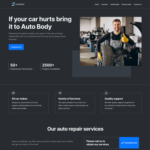 Designs | Auto Repair Website Looking For Landing Page Design | Landing ...