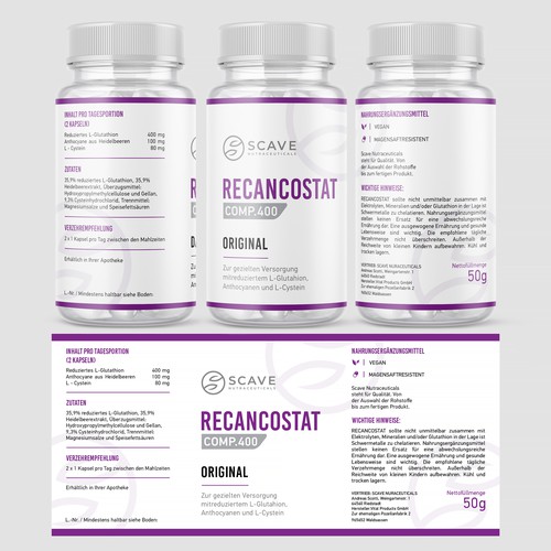 Designs | Rework the label Recancostat 400 | Product label contest