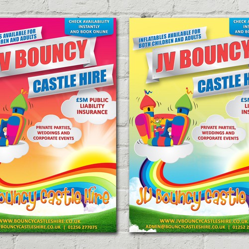Fun yet informative flyer for JV Bouncy Castle Hire! | Postcard, flyer ...
