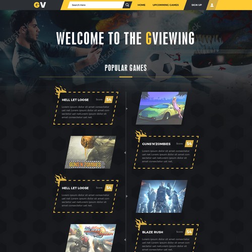 Designs | Design the landing page of a video game review website ...