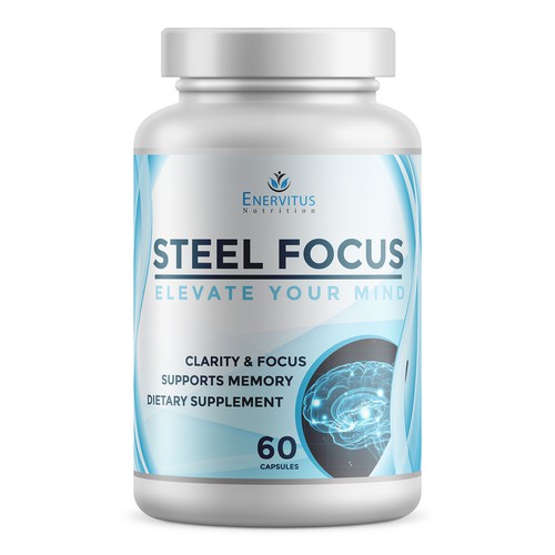 Design a powerful modern label ( Brain Supplement)for a premium health ...