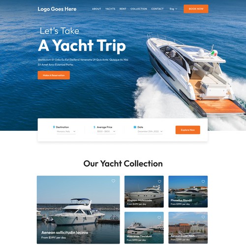 Designs | Cancun Boats | Web page design contest