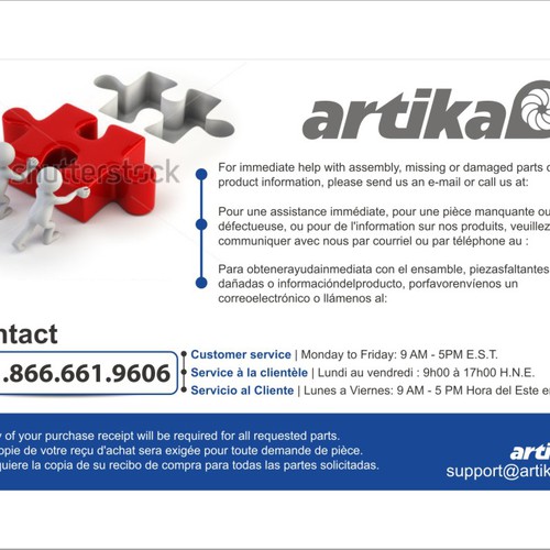 Create a customer service information flyer for retailed products ...