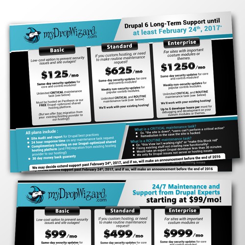 Create an attractive TWO-SIDED (HALF PAGE) FLYER for myDropWizard to ...