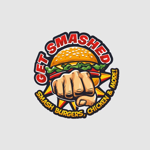 Designs | Comic style smash burger logo design | Logo design contest