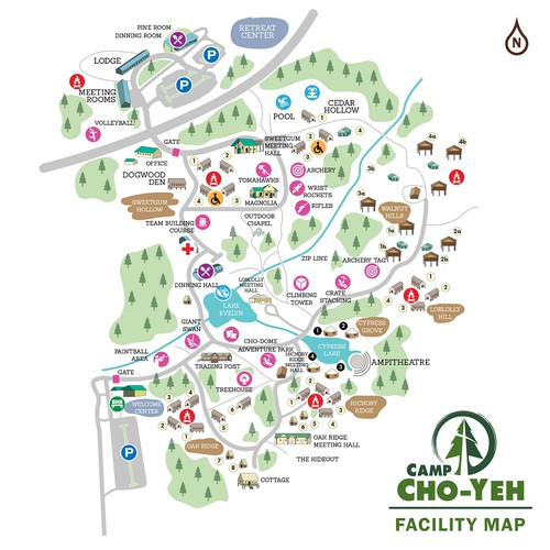 Designs | 2022 Camp Cho-Yeh Map | Illustration or graphics contest