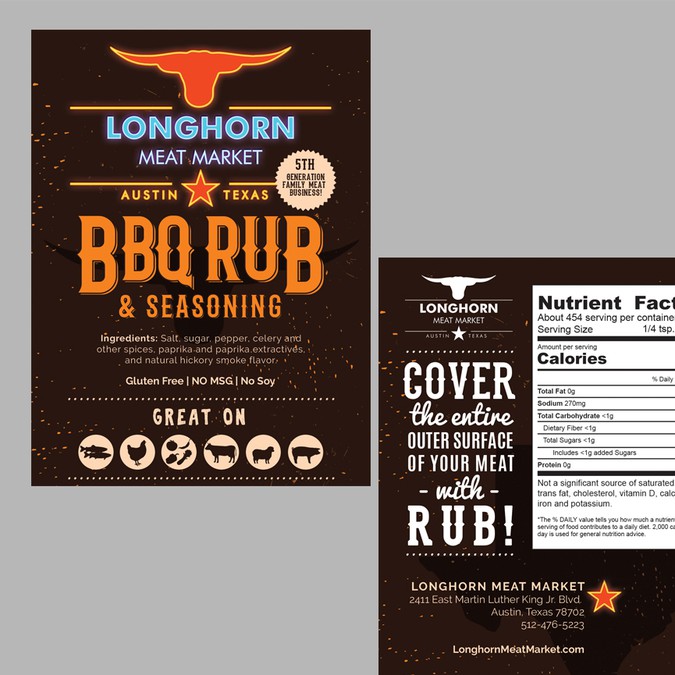 BBQ Rub / Seasoning Product Label | Product label contest