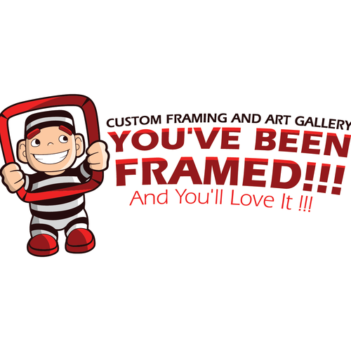 you've been framed !!!! picture framing and art studio logo with the ...