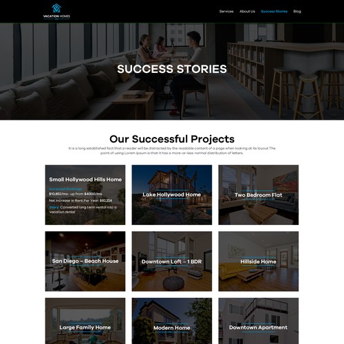 Success Stories page design | Landing page design contest