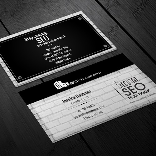 Design 2 industrial chic business cards to match our tradeshow booth ...