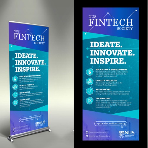 Fintech society standing banner design | Signage contest