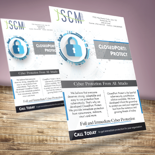 Design a Brochure and Postcard for a brand new Cyber Security Service ...