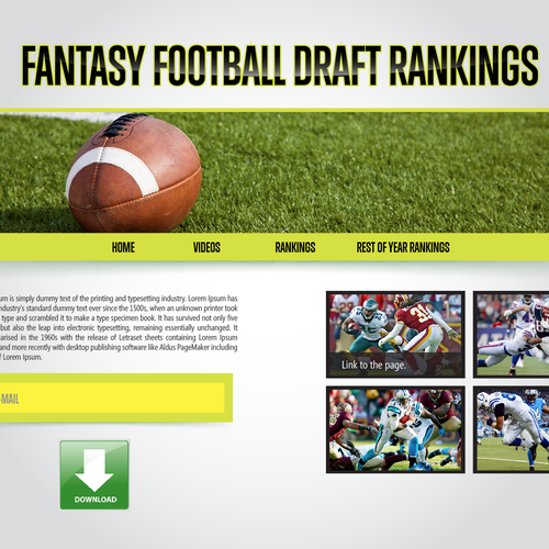 Design Sleek Landing Page for Fantasy Football Website | Landing page ...