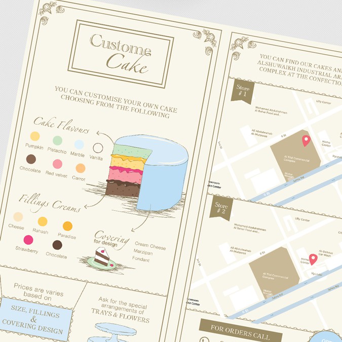 Illustrations + Drawings for Elegant Cake Brochure | Illustration or ...