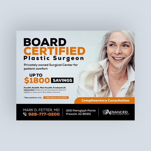 Designs | Plastic Surgery Facelift Add | Postcard, flyer or print contest