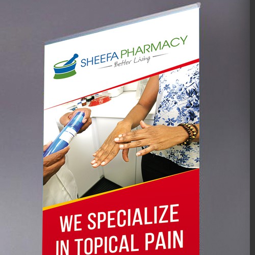 Sheefa Pharmacy Banner Stand | Signage contest