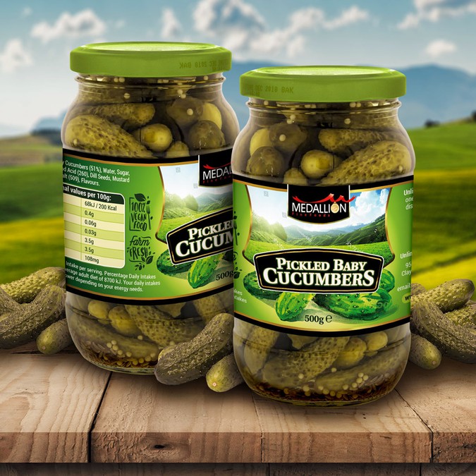 New Label for Pickled Baby Cucumbers 500g Jar | Product label contest