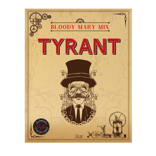 Create an old school, high-end label for our original bloody mary mix ...
