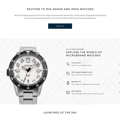 Designs | Refonte Home page pour la plateforme de montres Extropian ...
