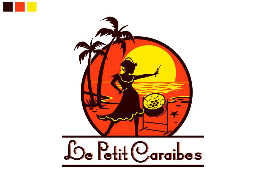 Create sunset island logo for Caribbean restaurant Le Petit Caraibes ...