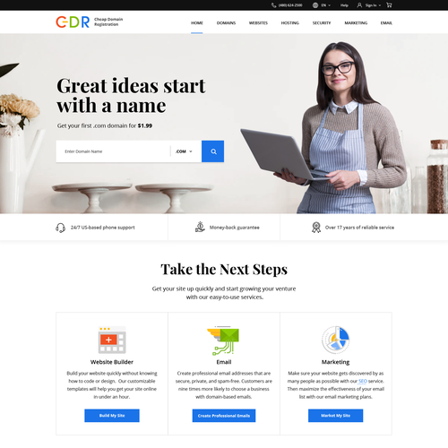 Designs | Visual/graphic design for homepage of a domain registration ...