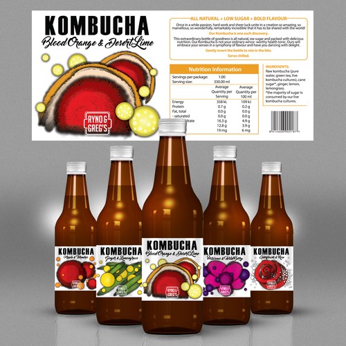 Create new bottle labels for a healthy drinks brand | Product label contest