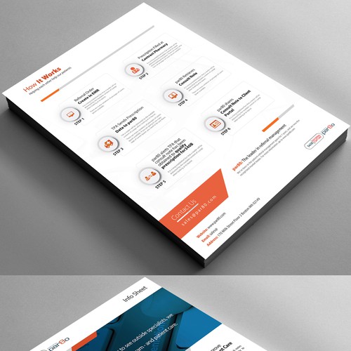 Create the back of a flyer to match the front with a vertical timeline ...