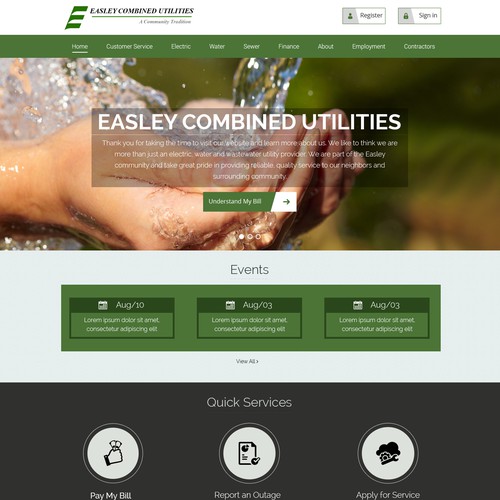 Website design for Utilities Company (managed by Peacock Marketing ...