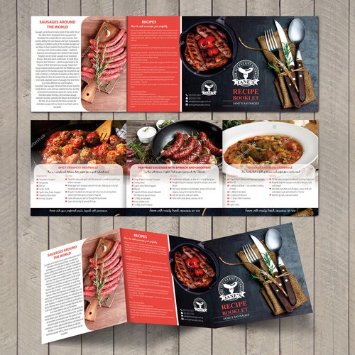 Vibrant Recipe Brochure for Retail Sausage Company | Brochure contest