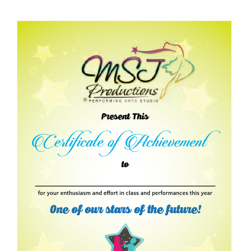 Designs | Creating a Dance Studio Certificate of Acheivement ...