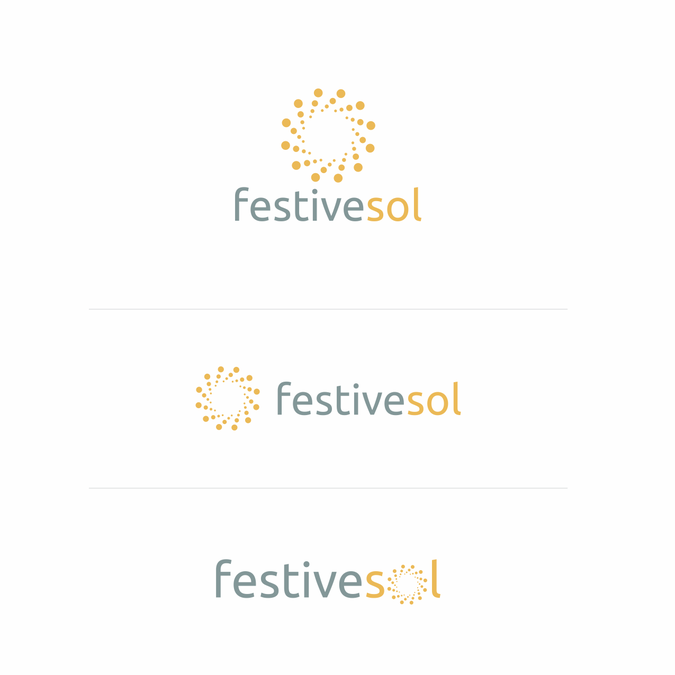 Create a modern, nature-inspired logo for solstice company Festive Sol ...