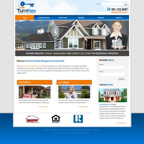 Webpage Template for Rental Property Management Company | Web page ...