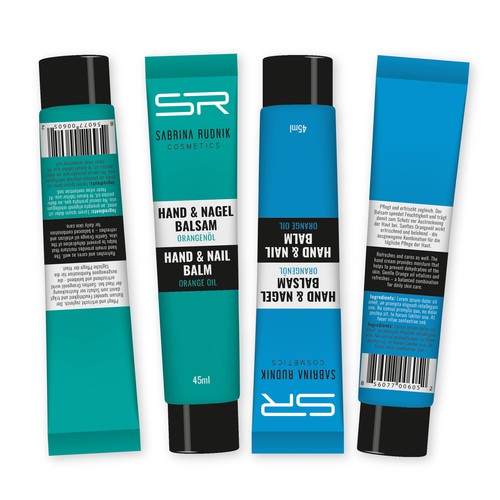 Create two luxurious hand balm tube (matt design, gender neutral ...