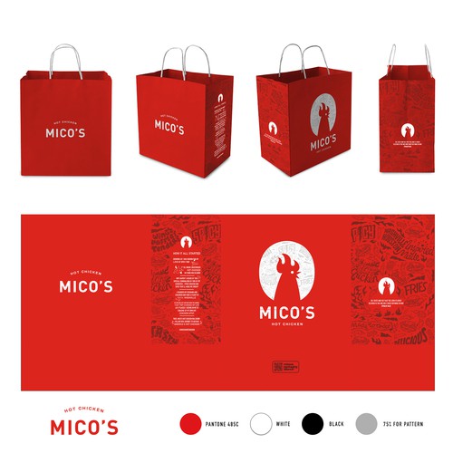 Designs | Luxurious Mico's Hot Chicken Takeout Bag | Product packaging ...
