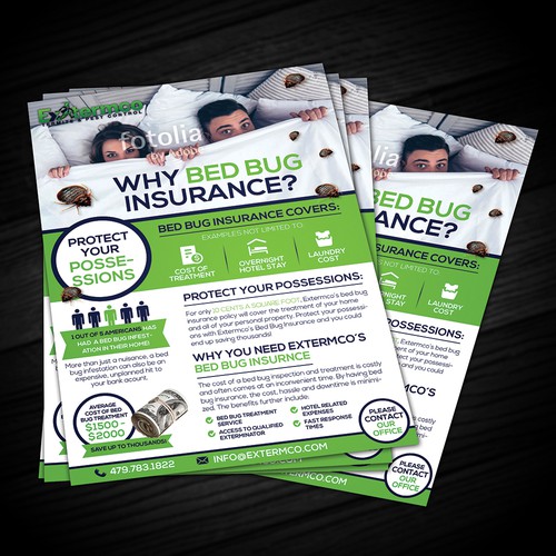 The world's first BED BUG INSURANCE | Postcard, flyer or print contest