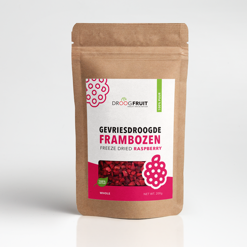 Designs | ETIKET FRONT BAG FREEZE DRIED FRUIT RASPBERRY WHOLE | Product ...