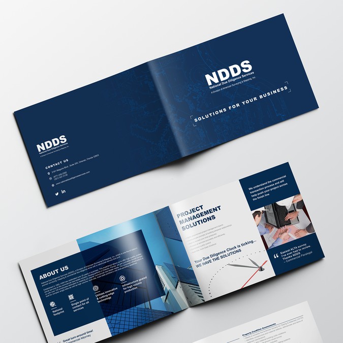 Modern and Edgy Brochure Needed for Due Dilligence Company | Brochure ...