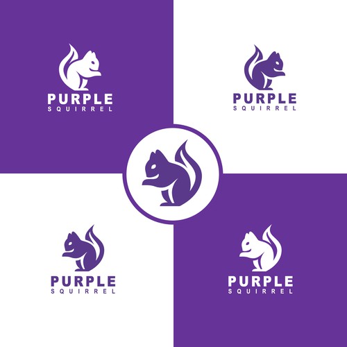 Animal logo of a purple squirrel | Logo design contest
