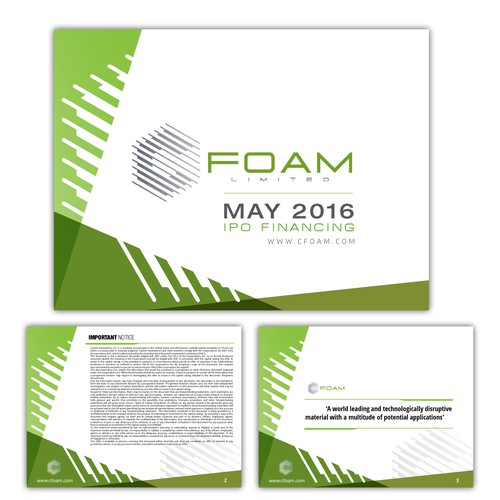 CFOAM Limited, ASX Listed materials company | PowerPoint template contest