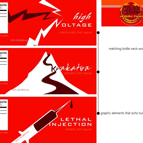 Hot Sauce bottle labels for Chili Addiction | Print or packaging design ...