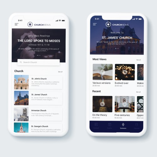 Church app redesign | App design contest