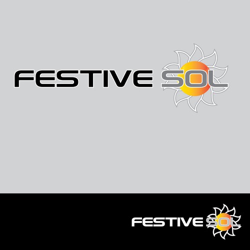 Create a modern, nature-inspired logo for solstice company Festive Sol ...