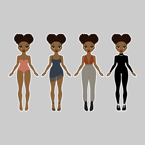 Designs | Paper Doll Fashion Girl Illustrations | Illustration or ...